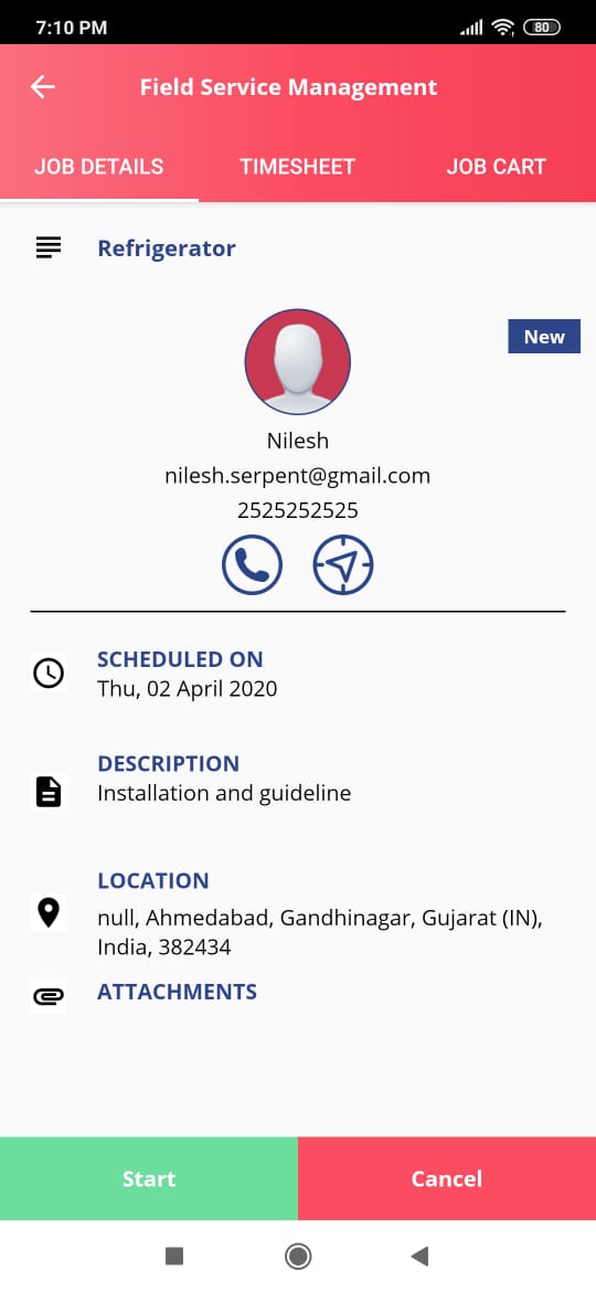 Field Service Management Mobile Application