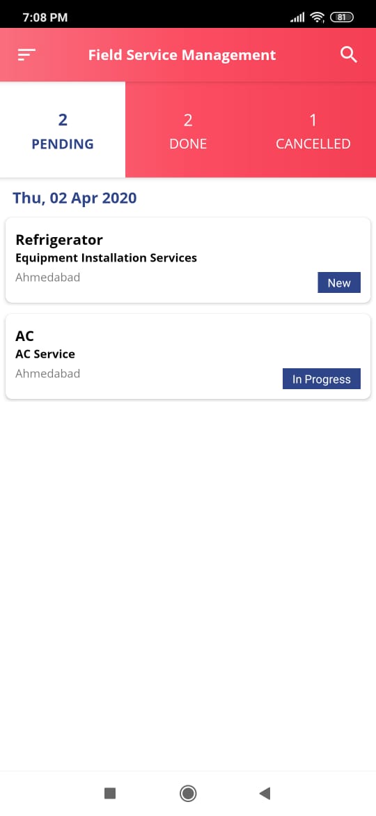Field Service Management Mobile Application