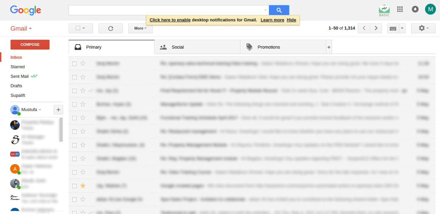 Customised Odoo Web email interface