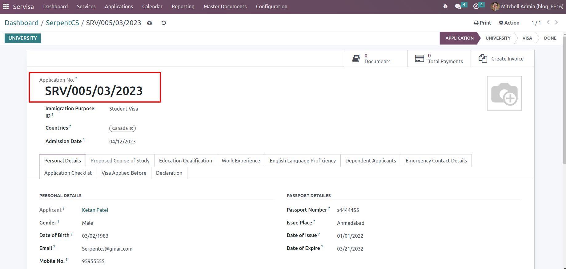 Visa Management System | SerpentCS