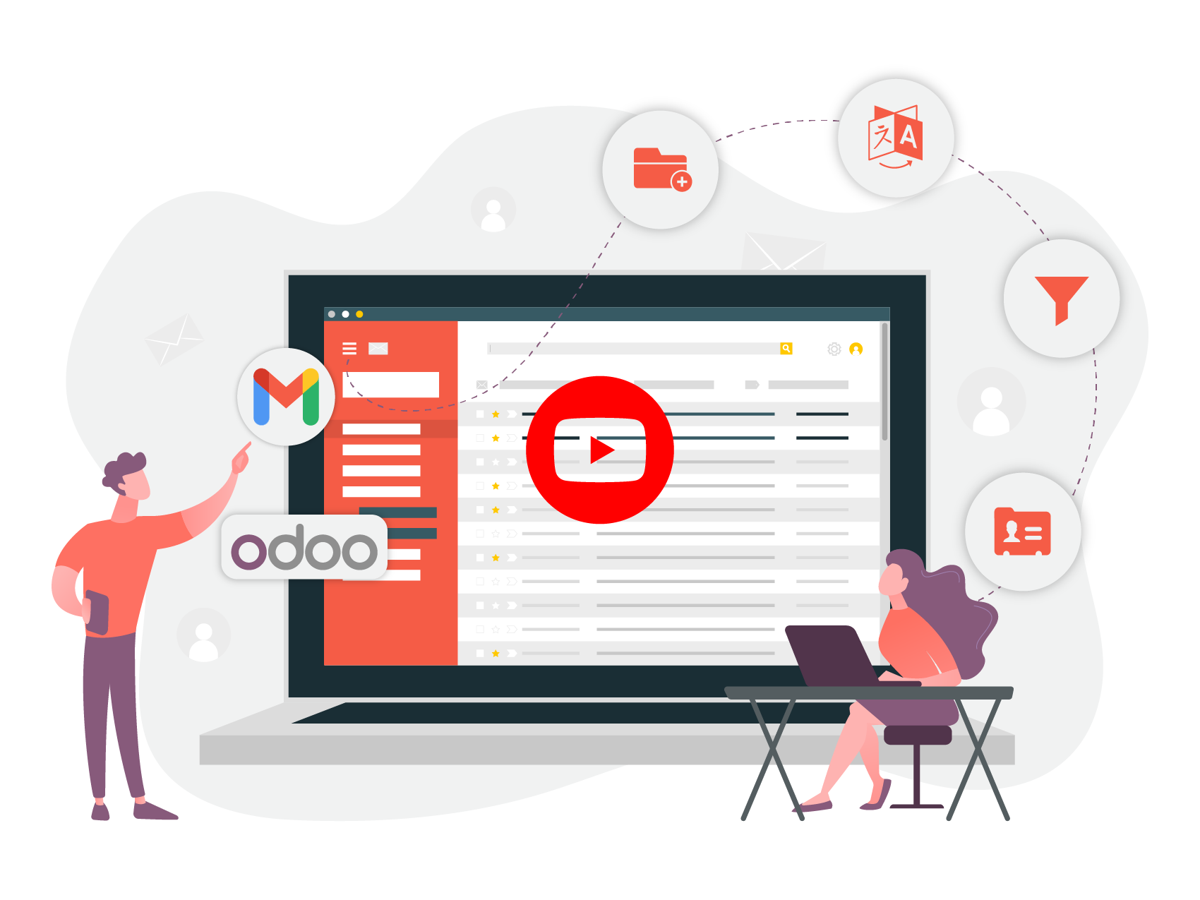 Customised Odoo Web email interface